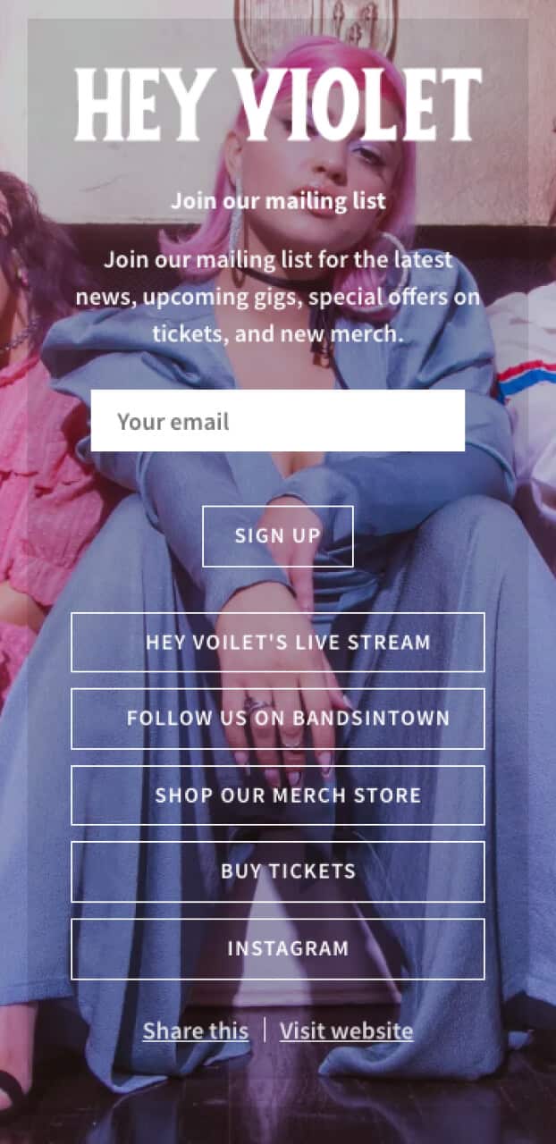 Smart Link Builder for Musicians | Link in bio | Bandzoogle