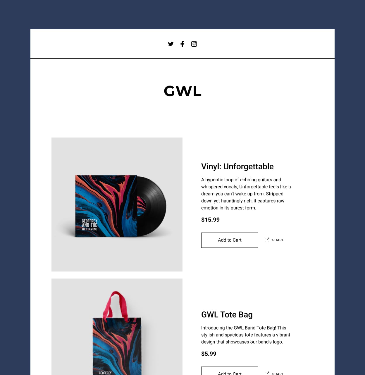 Merch Table Lite Plan | Free 14 Day Trial | Bandzoogle