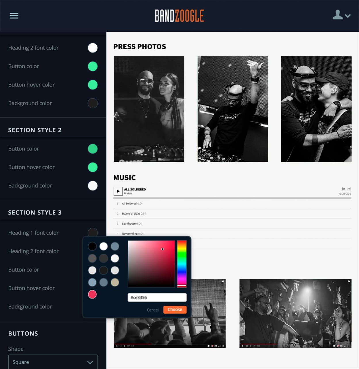 Create a Beautiful Music Onesheet with Templates | Bandzoogle